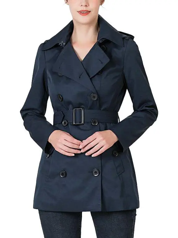 KIMI + KAI Noa Short Trench Coat - Navy