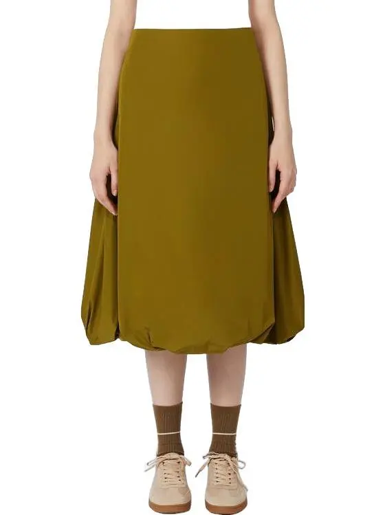 MM BY MAX MARA Emery Bubble Hem Midi Skirt - Olive Green