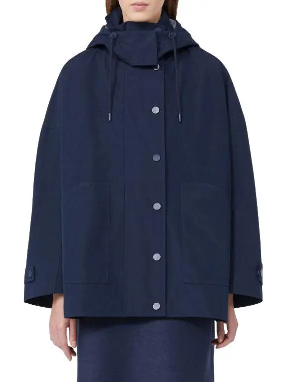 MM BY MAX MARA Labbro Hooded Raincoat - Navy