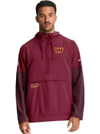 Nike Washington Commanders Sideline Anorak Half-zip Hoodie Jacket - Burgundy