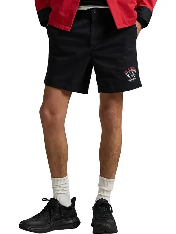 Polo Ralph Lauren Big & Tall Prepster Embroidered Twill Shorts - Black Motorsport