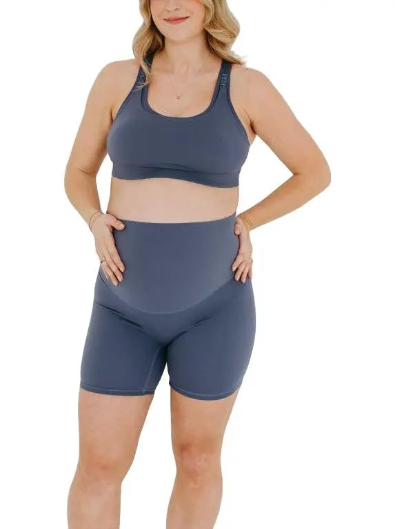 AXK Maternity Bike Shorts With High Waistband - Blue