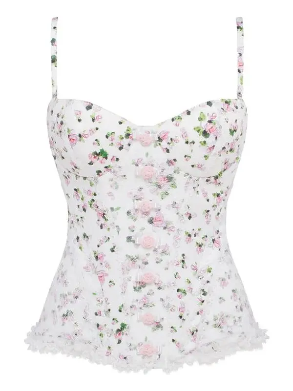 MILLA Strapless Corset With Floral Print - Apple Blossom