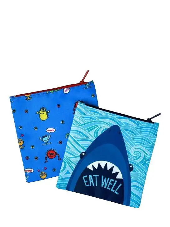 YUMBOX Reusable Sandwich Bags - Shark And Funny Monsters