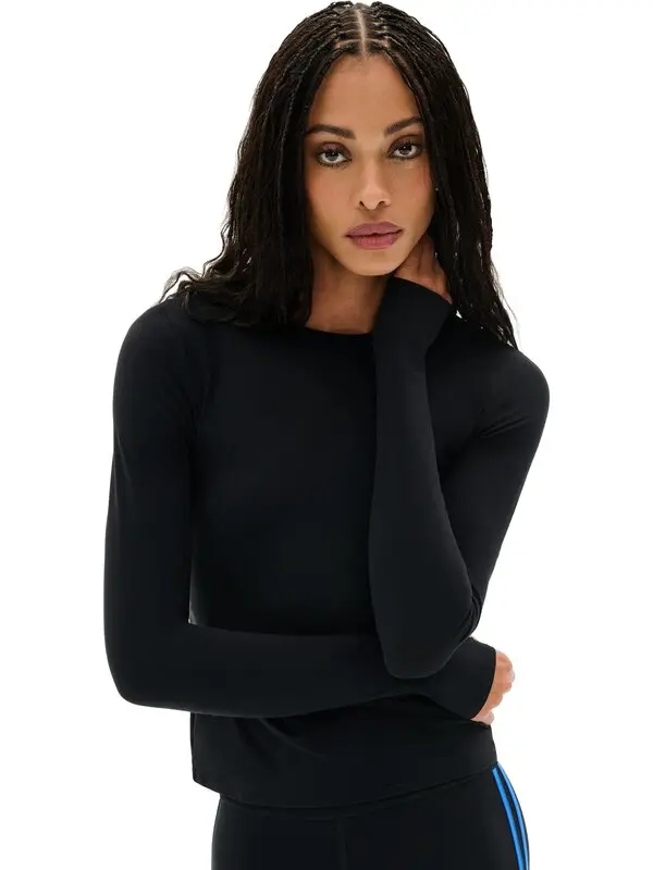 Splits59 Airweight Lite Long Sleeve Waist Length Top - Black