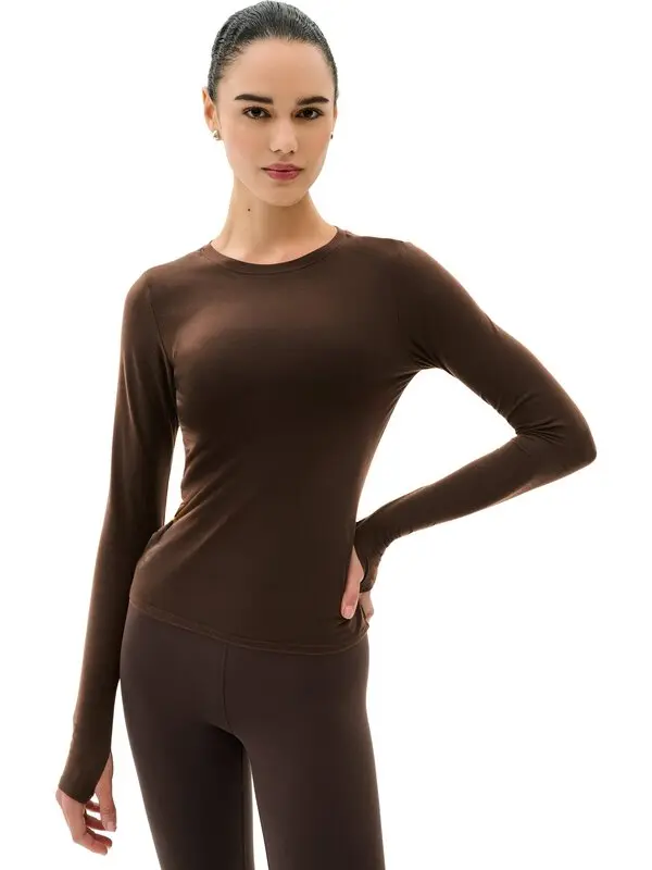 Splits59 Airweight Lite Long Sleeve Top - Dark Chocolate