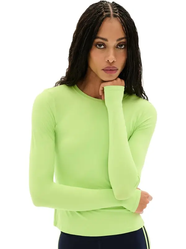 Splits59 Airweight Lite Long Sleeve Waist Length Top - Limeade