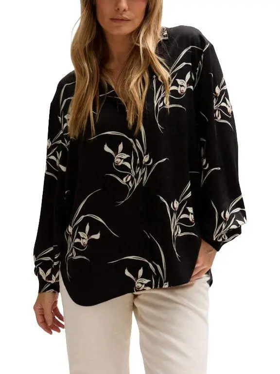 LILY AND LIONEL Lillibet Floral Print Shirt - Black