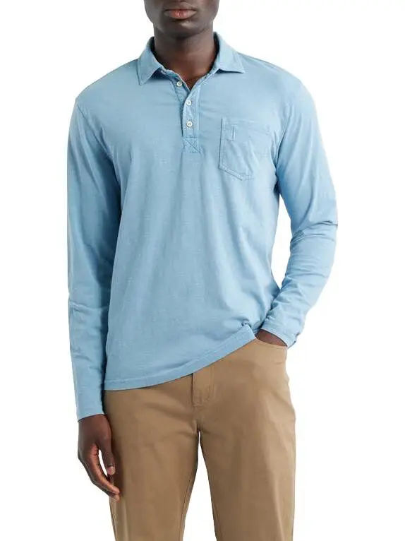 Johnnie-o Coastal Wash Long Sleeve Pocket Polo - Maliblu
