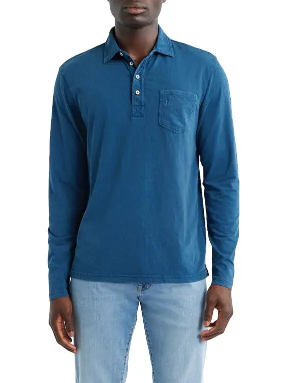 Johnnie-o Coastal Wash Long Sleeve Pocket Polo - Sport Navy