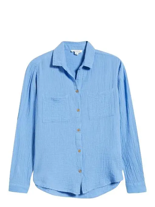 BEACHLUNCHLOUNGE Micaela Cotton Button-up Shirt - Bluejay
