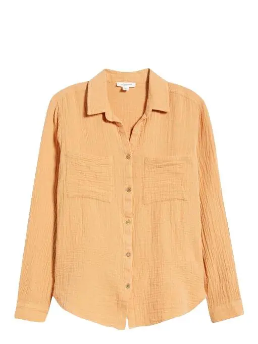 BEACHLUNCHLOUNGE Micaela Cotton Button-up Shirt - Caramel