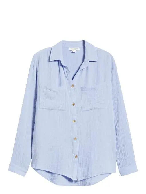 BEACHLUNCHLOUNGE Micaela Cotton Button-up Shirt - Light Denim