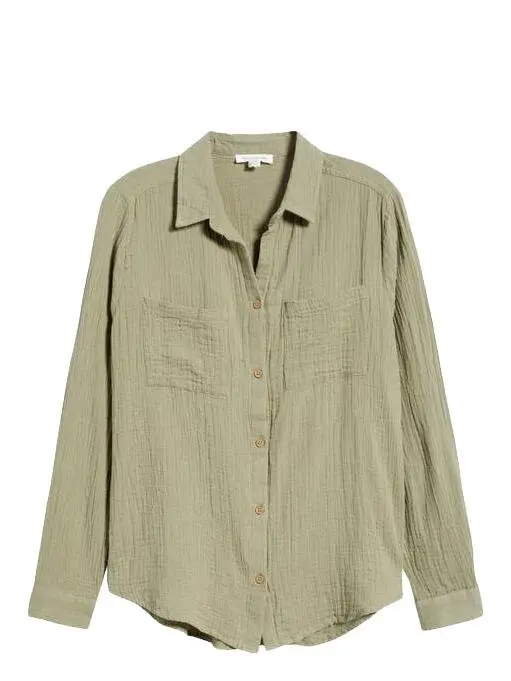 BEACHLUNCHLOUNGE Micaela Cotton Button-up Shirt - New Laurel