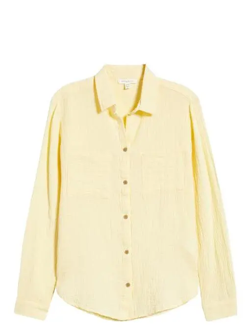 BEACHLUNCHLOUNGE Micaela Cotton Button-up Shirt - Pale Banana