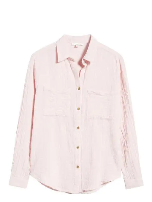 BEACHLUNCHLOUNGE Micaela Cotton Button-up Shirt - Pale Pink