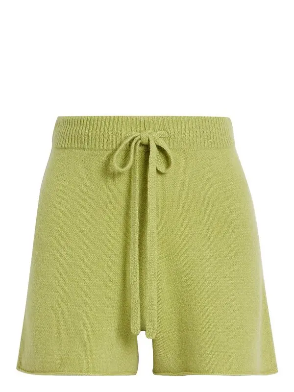 THE ELDER STATESMAN Cashmere High-rise Shorts - Light Green