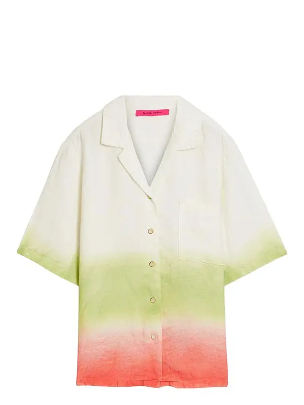 THE ELDER STATESMAN Tie-dyed Linen Shirt - Ivory