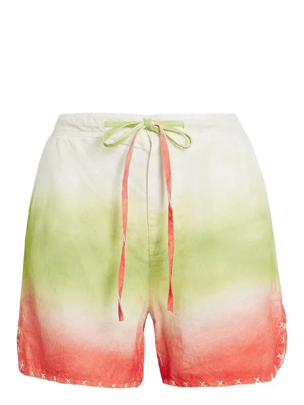 THE ELDER STATESMAN Tie-dyed Linen Shorts - Ivory