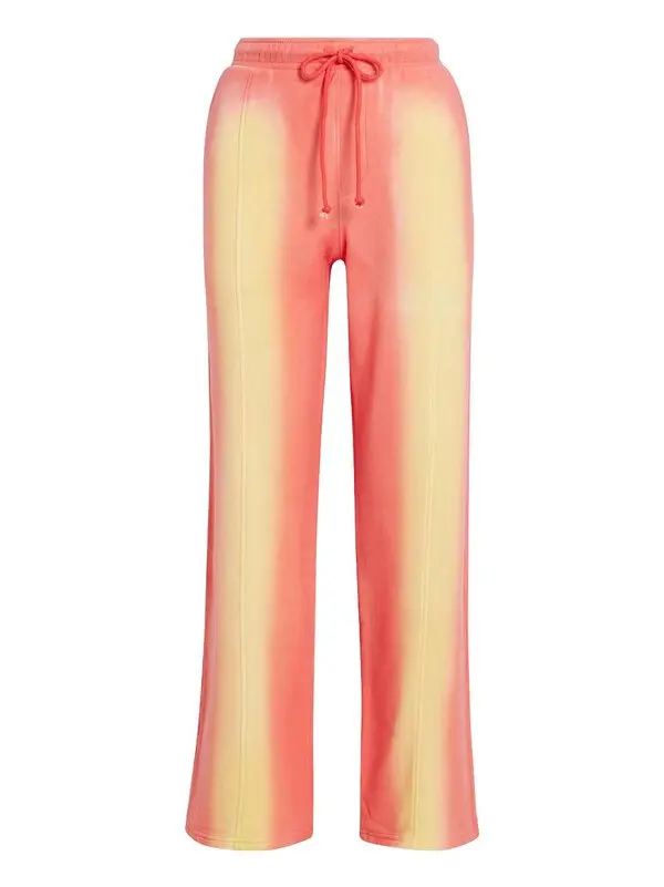 THE ELDER STATESMAN Tie-dyed Fleece Track Pants - Coral