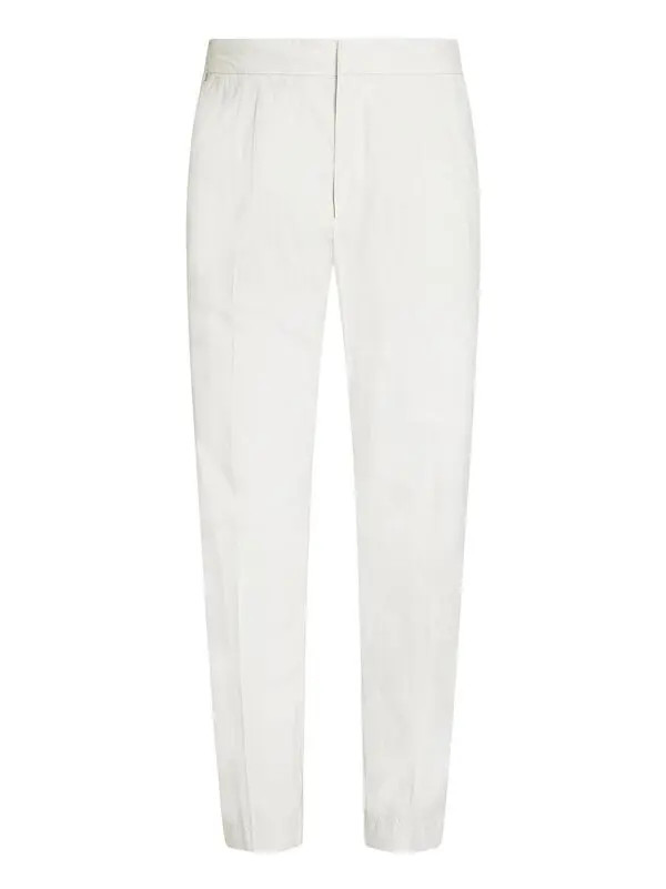 Zegna Tapered Stretch-cotton Poplin Pants - Off-white