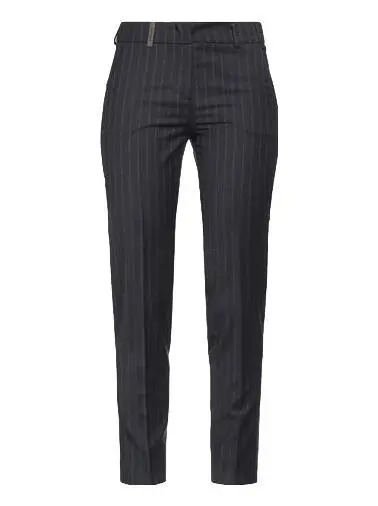 Peserico Icon Pinstriped Virgin Wool Pants - Grey