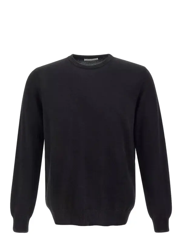 KANGRA Ribbed Crew-neck Sweater - Black