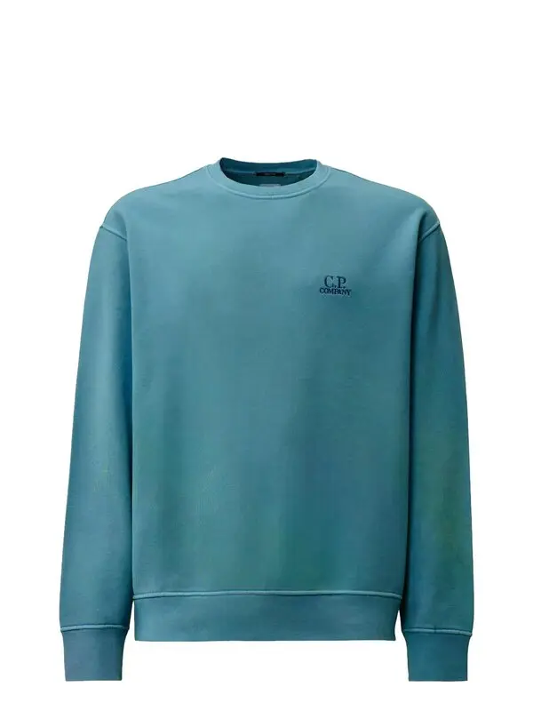 C.P. COMPANY Crew-neck Sweatshirt With Embroidered Logo - Blue