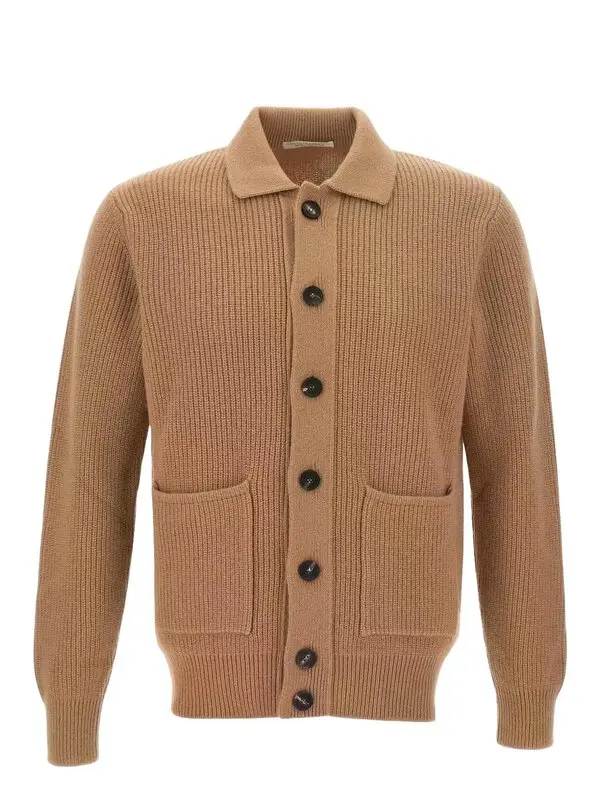 FILIPPO DE LAURENTIIS Ribbed Patch-pocket Cardigan - Brown