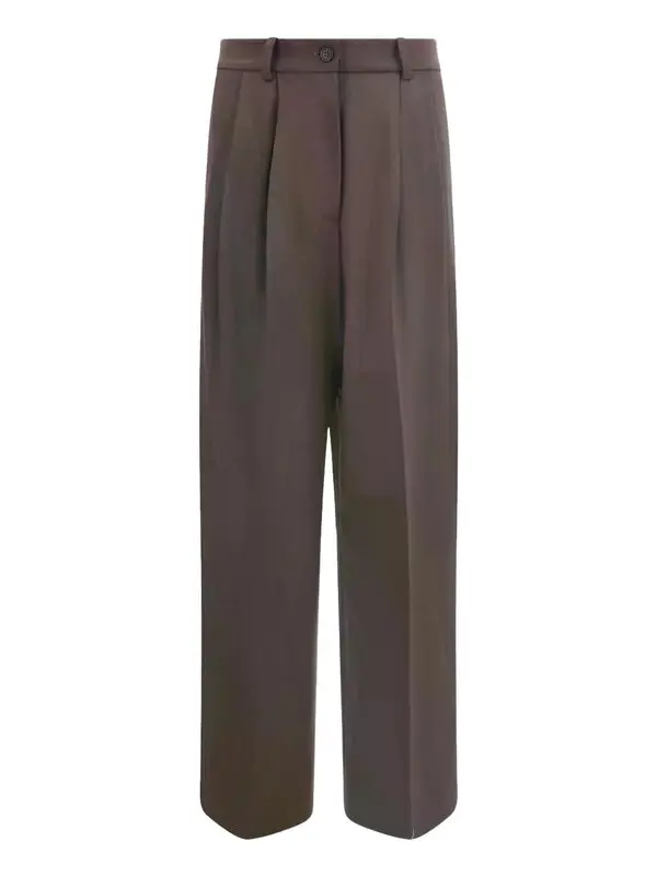 P.a.r.o.s.h Pleated High-waisted Trousers - Brown