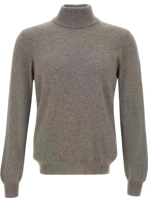 GRAN SASSO Ribbed Turtleneck Sweater - Grey