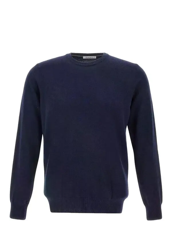 KANGRA Ribbed Crew-neck Sweater - Blue