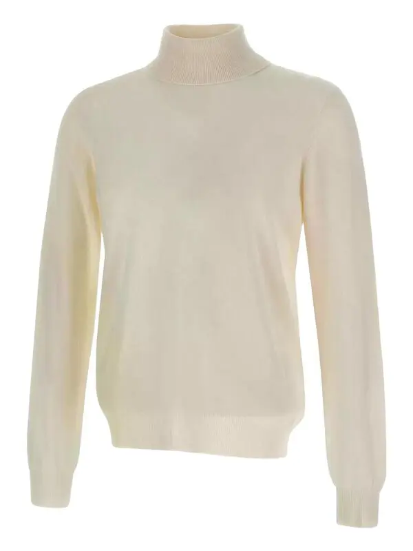 GRAN SASSO Ribbed Turtleneck Sweater - White