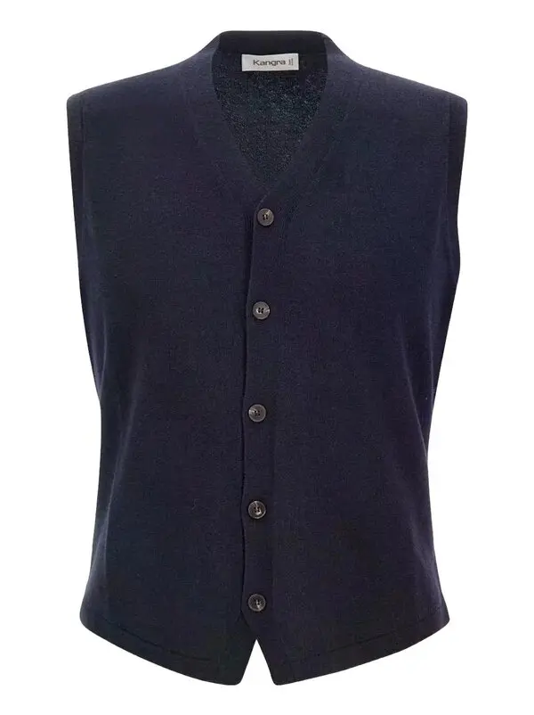KANGRA Horn-button Vest - Blue