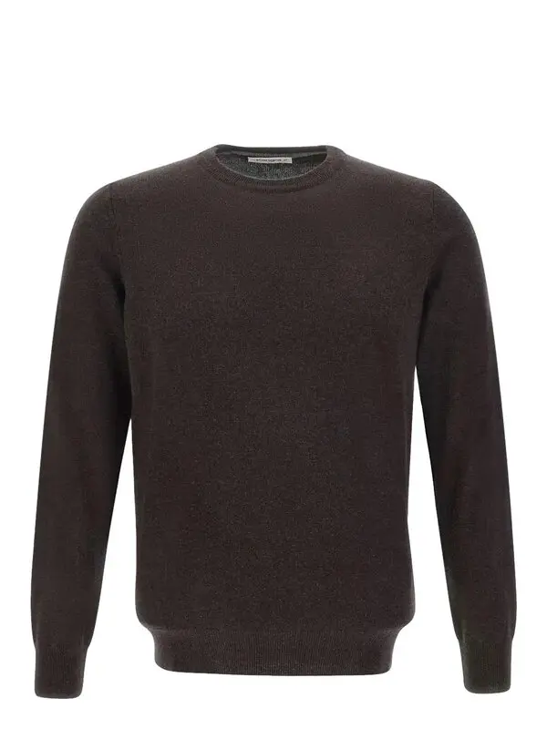KANGRA Ribbed Crew-neck Sweater - Brown