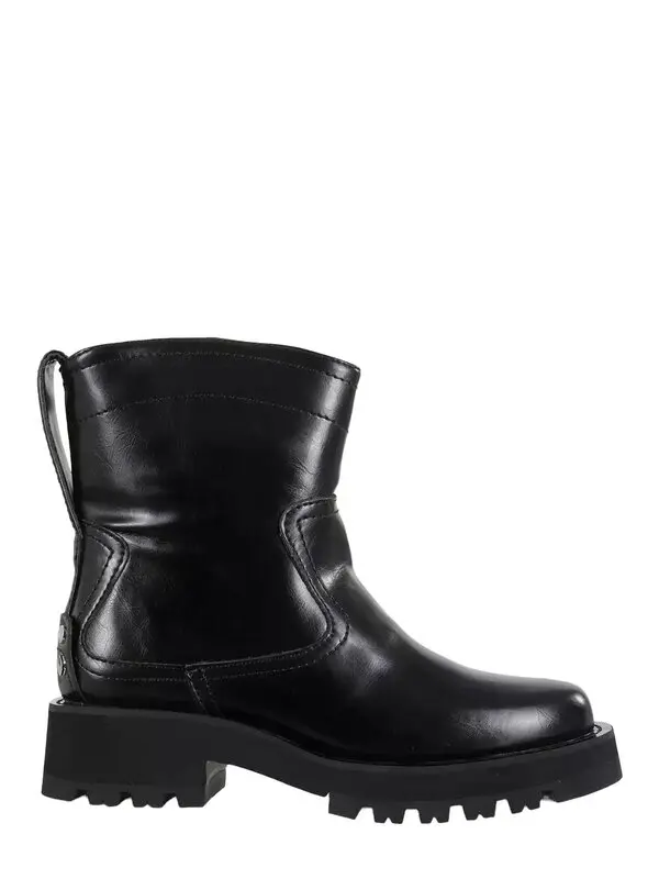 GANNI Leather Stitched Boots - Black