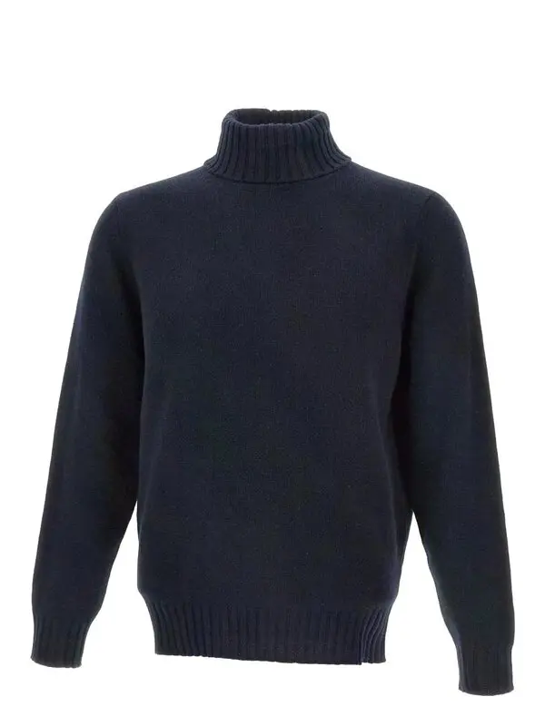 FILIPPO DE LAURENTIIS Ribbed High-neck Sweater - Blue