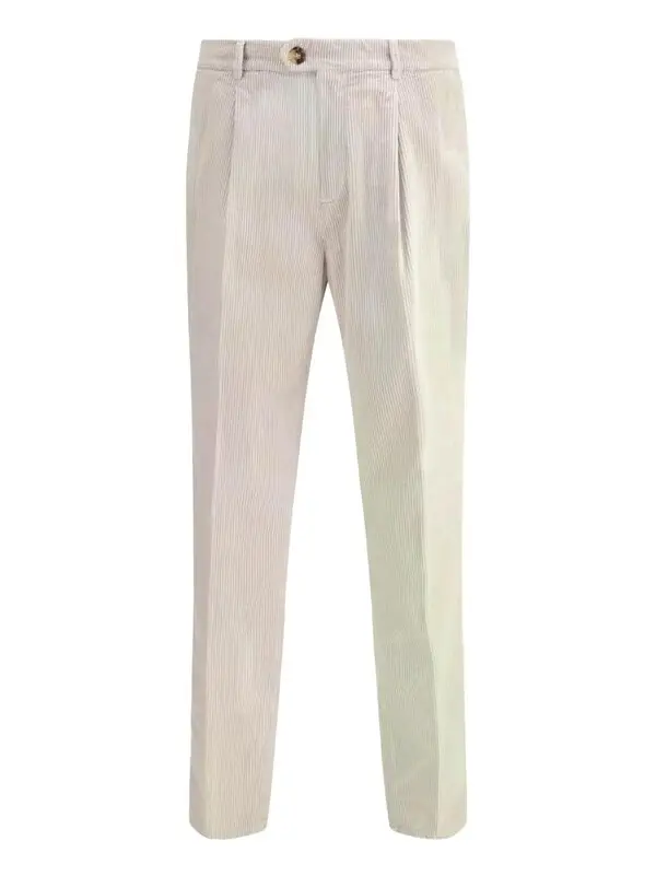 Brunello Cucinelli Pleated Corduroy Trousers - Neutrals