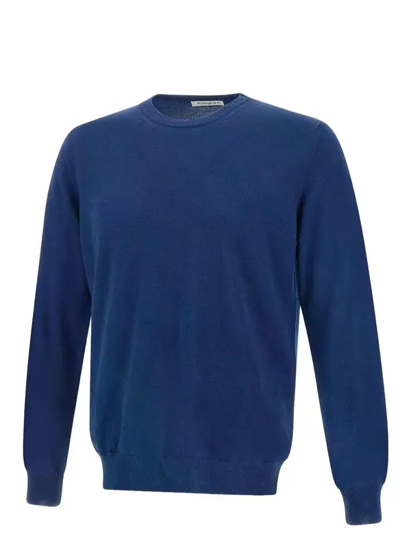 KANGRA Ribbed Crew-neck Sweater - Blue
