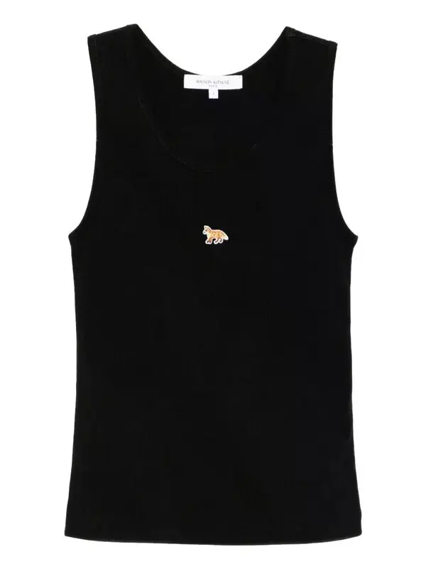 Maison Kitsuné Fox-embroidered Tank Top - Black