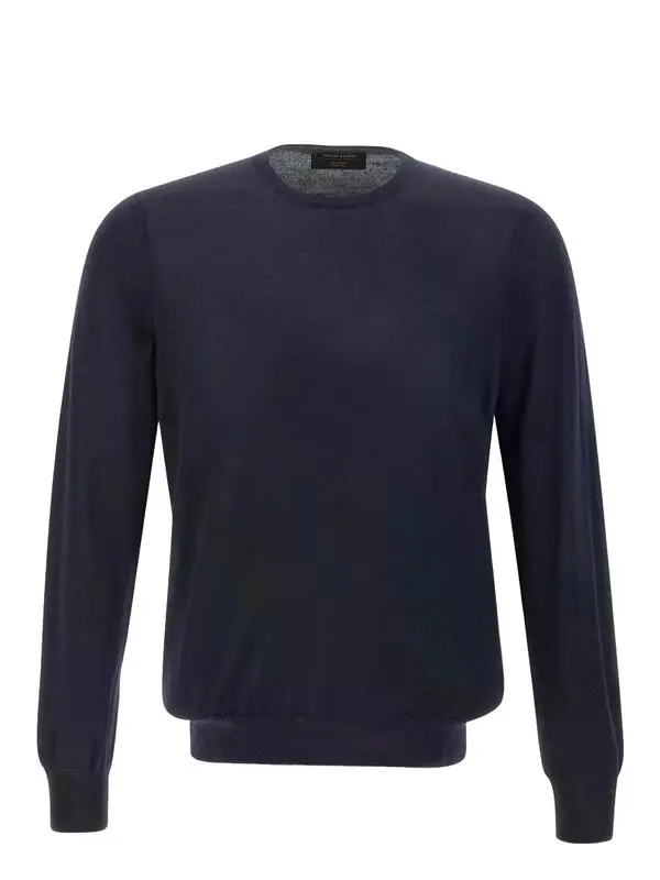 GRAN SASSO Crew-neck Ribbed-edge Sweater - Blue