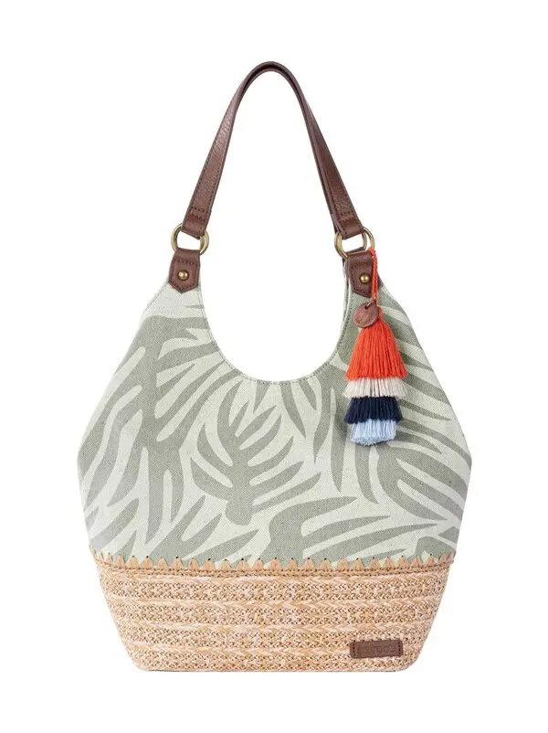 THE SAK Roma Expandable Shopper - Natural Leaf