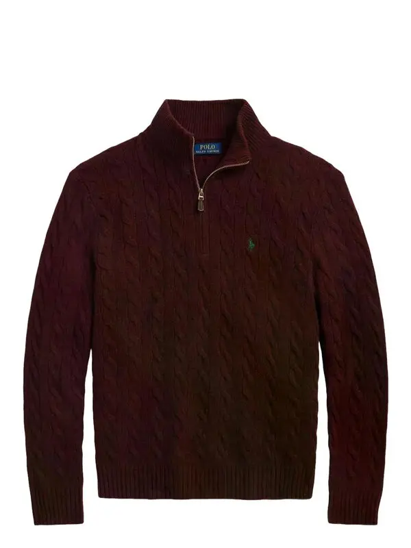 Polo Ralph Lauren Cable-knit Half-zip Sweater - Red