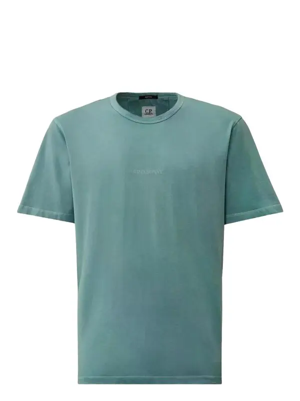 C.P. COMPANY Logo-embroidered Cotton T-shirt - Blue