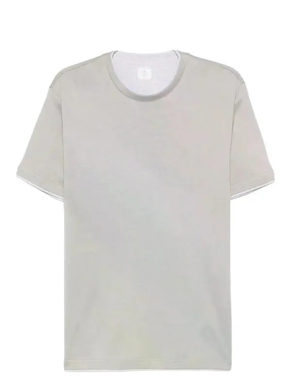 Eleventy Double-layered Cotton T-shirt - Neutrals