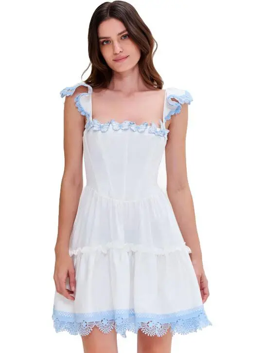 PatBO Flutter Poplin Mini Dress - Off White