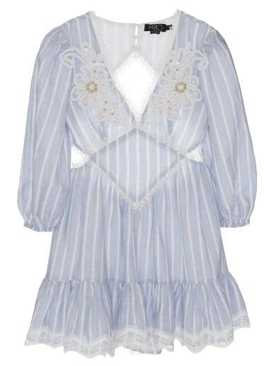 PatBO Marine Linen Mini Dress - Blue