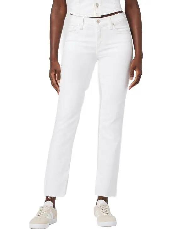 Hudson Jeans Nico Mid-rise Straight Ankle Jean - Spring White