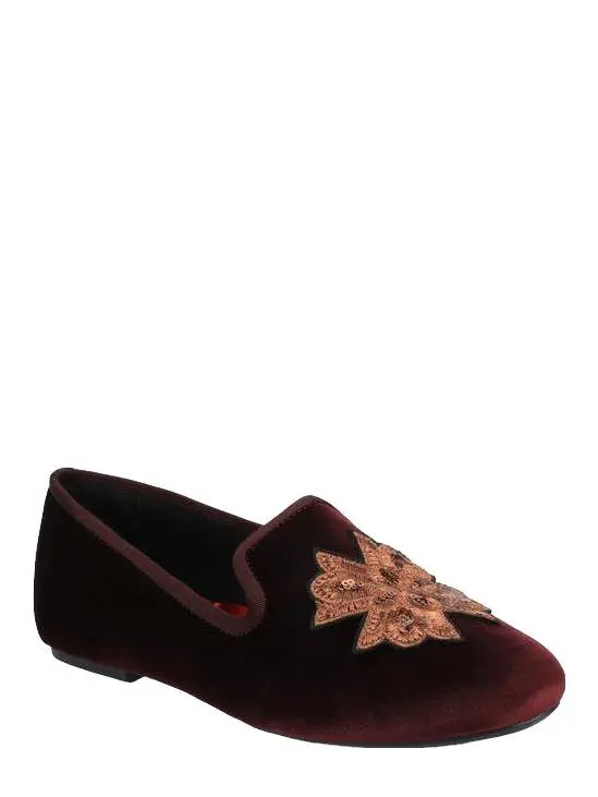 BIRDIES The Starling Loafer Velvet Embroidery - Bordeaux