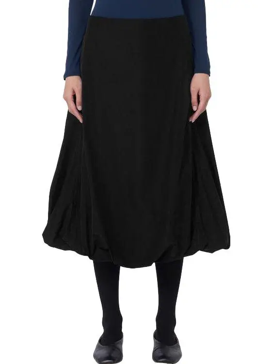 MM BY MAX MARA Emery Bubble Hem Midi Skirt - Black